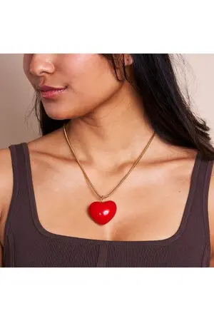 KENNETH JAY LANE Satc Heart Pendant Necklace