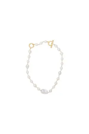 KENNETH JAY LANE Freshwater Pearl And Chain Necklace - Gold