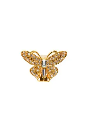 KENNETH JAY LANE Crystal Butterfly Clip On Earrings - Gold