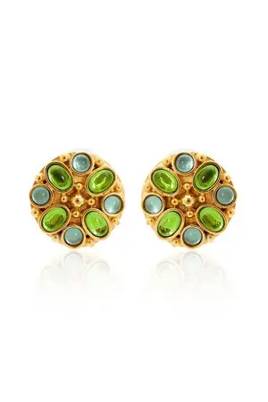 KENNETH JAY LANE Peridot Clip On Earrings - Aqua