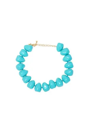 KENNETH JAY LANE Turquoise Pebble Knotted Necklace - Natural