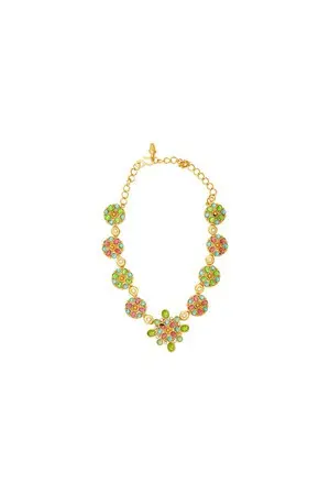 KENNETH JAY LANE Gem Cabochon & Gold Chain Necklace - Multicolor