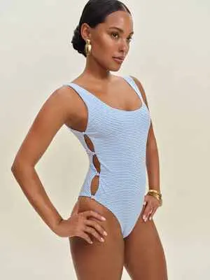 REFORMATION Posidonia One Piece Swimsuit - Blue