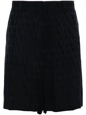 Valentino Garavani Toile Iconographe Jacquard Chino Shorts - Blue