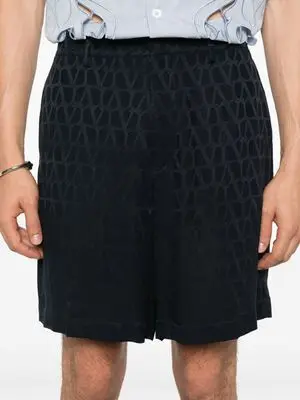 Valentino Garavani Toile Iconographe Jacquard Chino Shorts - Blue