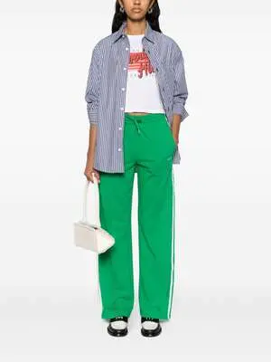 P.a.r.o.s.h Logo-embroidered Straight Trousers - Green