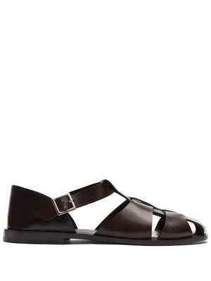 SCAROSSO Apollo Leather Sandals - Brown