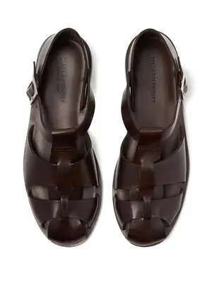 SCAROSSO Apollo Leather Sandals - Brown