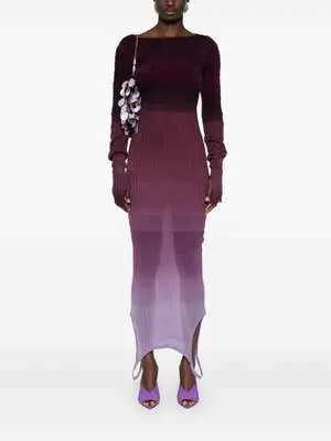 Attico Ombré Ribbed-knit Midi Dress - Purple
