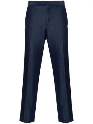 Zegna Pressed-crease Straight-leg Trousers - Blue