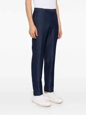 Zegna Pressed-crease Straight-leg Trousers - Blue