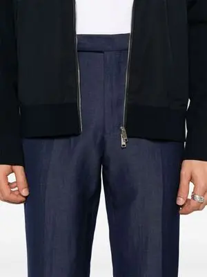 Zegna Pressed-crease Straight-leg Trousers - Blue