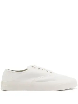Maison Kitsuné Lace-up Canvas Sneakers - White