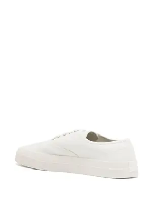 Maison Kitsuné Lace-up Canvas Sneakers - White