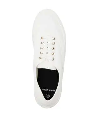 Maison Kitsuné Lace-up Canvas Sneakers - White