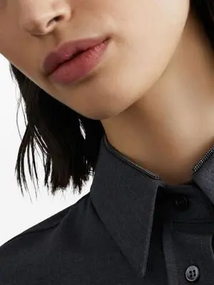 Brunello Cucinelli Long-sleeve Shirt With Monili Detail - Grey