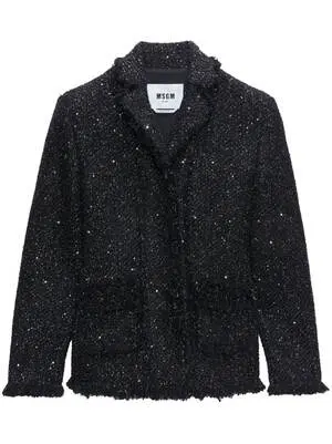 MSGM Single-breasted Bouclé Blazer
