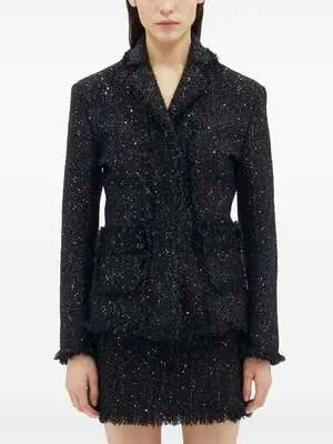 MSGM Single-breasted Bouclé Blazer
