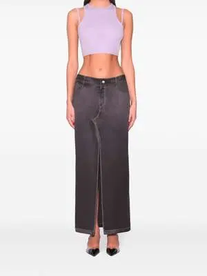 FLEUR DU MAL Strappy Ribbed Tank Top - Purple