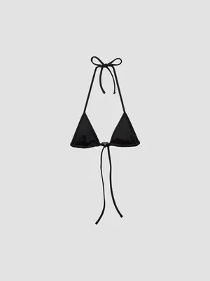 Prada Interlock Fabric Triangle Bikini Top - Black