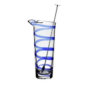 WILLIAM YEOWARD CRYSTAL Bella Cocktail Mixer And Spoon - Blue