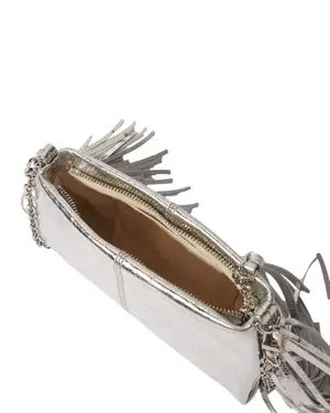 Maje Miss M Metallic Leather Pouch - Silver