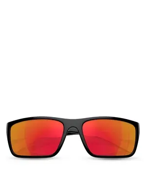FERRARI 59mm Rectangular Sunglasses - Black/orange Mirrored Gradient