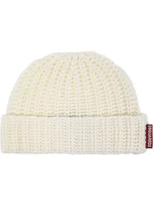 Dsquared2 Logo-tag Wool Beanie - White
