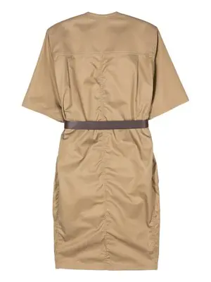 Saint Laurent Saharienne Shirt Dress - Neutrals