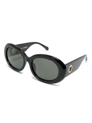 Linda Farrow Lina Oval Sunglasses - Black