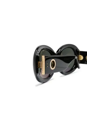 Linda Farrow Lina Oval Sunglasses - Black