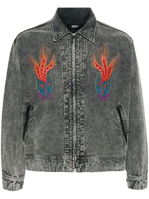 MYNE Embroidered Peacock Canvas Jacket
