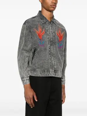 MYNE Embroidered Peacock Canvas Jacket