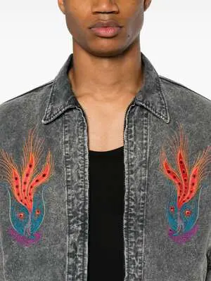 MYNE Embroidered Peacock Canvas Jacket