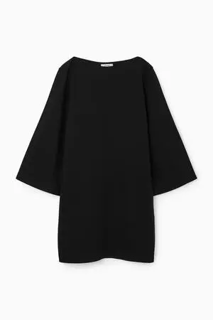 Cos Boat-neck Mini T-shirt Dress - Black