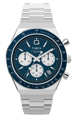 TIMEX® Q Chronograph Bracelet Watch - Stainless Steel