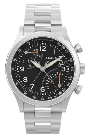 TIMEX® Waterbury Traditional Fly Back Chronograph Bracelet Watch - Stainless Steel
