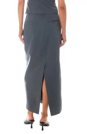 GREY LAB Mid-rise Maxi Skirt - Grey