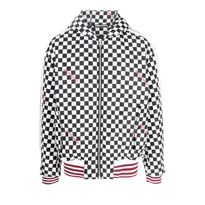 Palm Angels Damier Puffed Hoody Jacket - Black