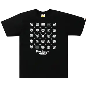 A BATHING APE Baby Milo X Pokemon Monotone Tee #4 - Black