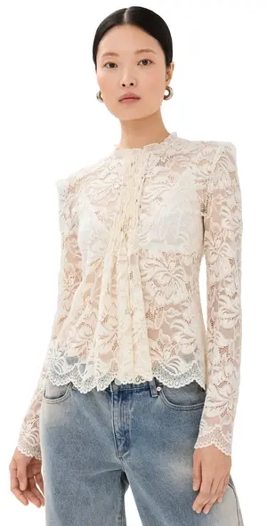 Rabanne Pleated Lace Top