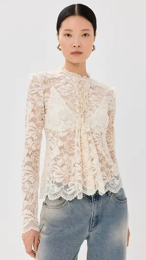 Rabanne Pleated Lace Top