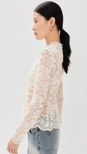 Rabanne Pleated Lace Top