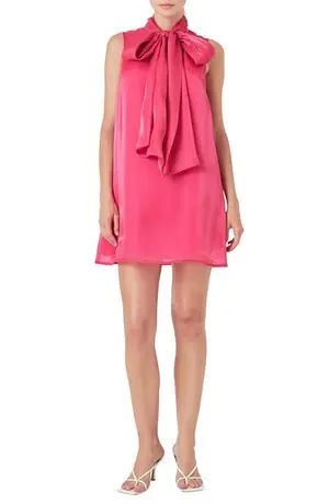 Endless Rose Bow Neck Organza Minidress