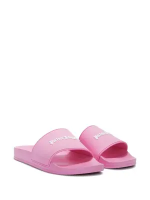 Palm Angels Logo-embossed Pool Slides - Pink