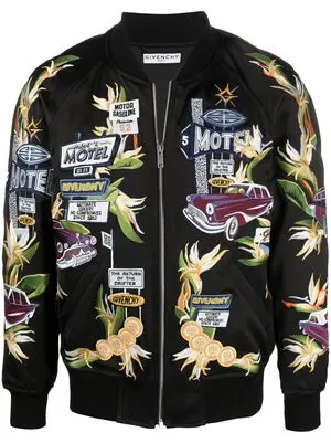 Givenchy Motel-embroidered Bomber Jacket - Black