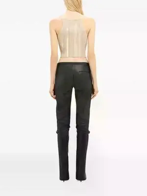 COURREGES Logo-embroidered Ribbed Top - Neutrals
