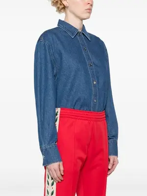 Sandro Classic-collar Denim Bodysuit