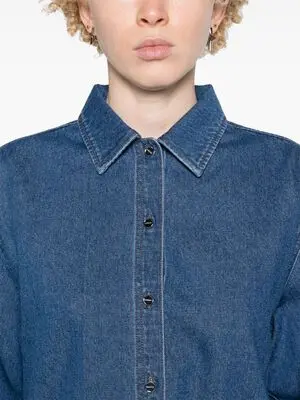Sandro Classic-collar Denim Bodysuit