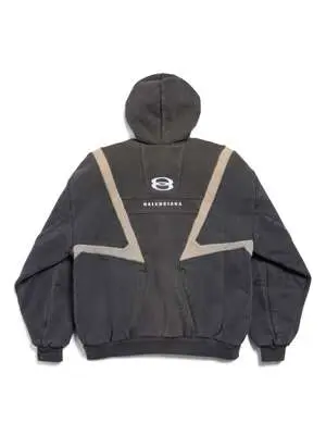 Balenciaga Unity Sports Icon Panelled Zip-Up Hoodie - Black